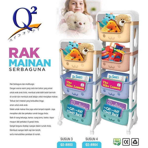 Jual Rak Mainan Rak Tingkat Rak Penyimpanan Praktis Q2 8804 per pcs ...